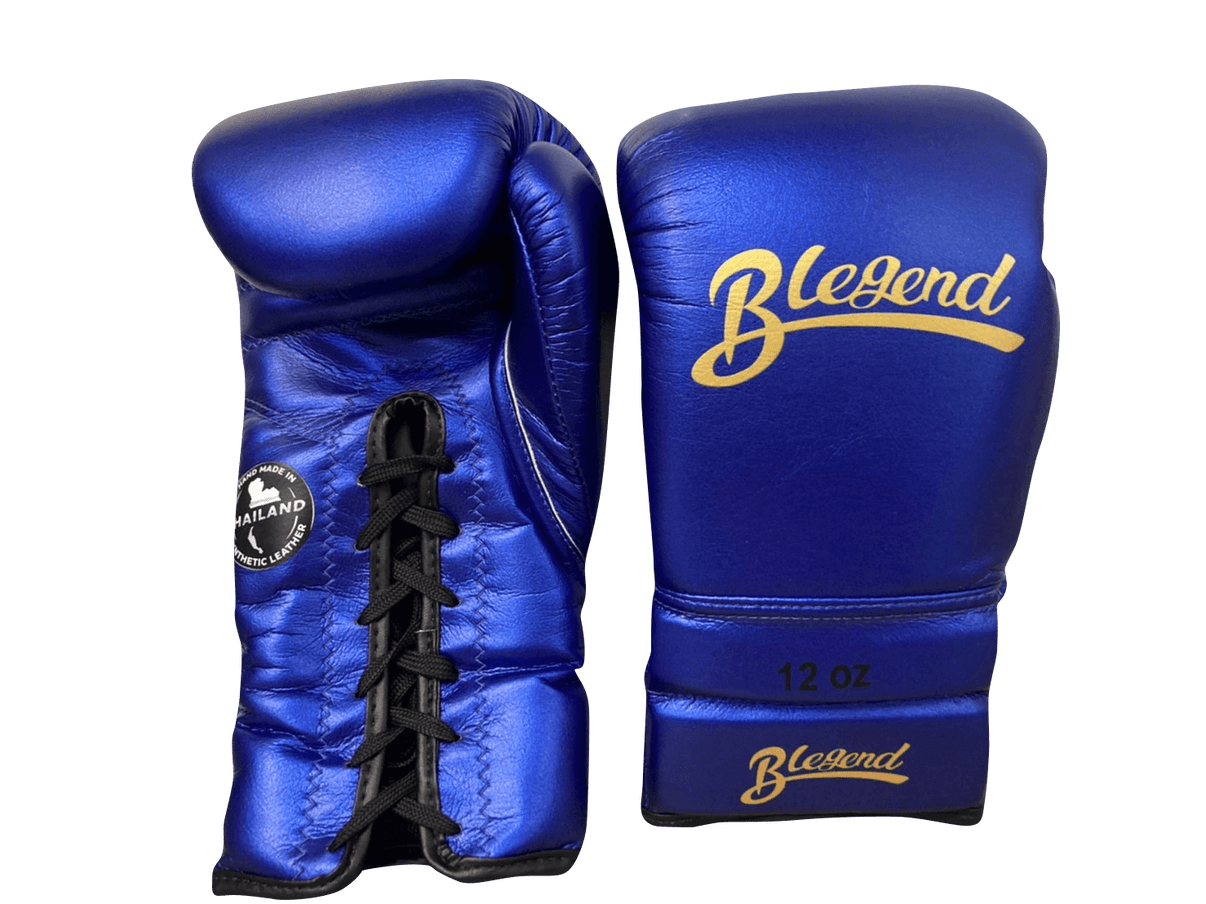 Blegend Boxing Gloves BGLLP Lace Up Shiny Blue – BLEGEND SHOP